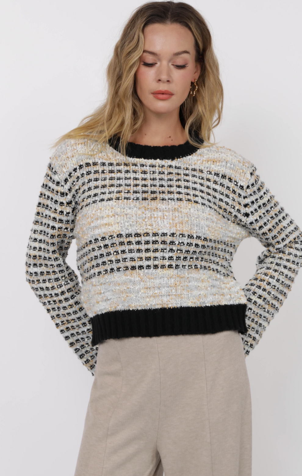 Sage the Label Ellington Mixed Yarn Bell Sleeve Sweater – Libby Story